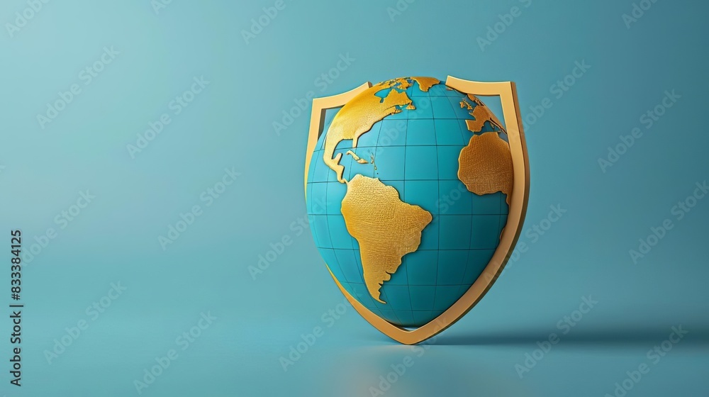 Risk Management An icon of a shield over a globe, symbolizing ...