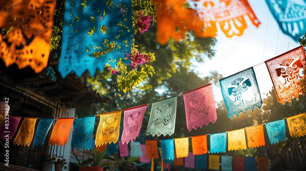 8. An evocative display of papel picado banners fluttering in the ...