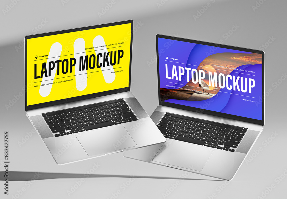 Laptop Scene Mockup Stock Template | Adobe Stock
