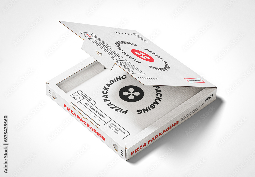 White Pizza Box Mockup Stock Template | Adobe Stock