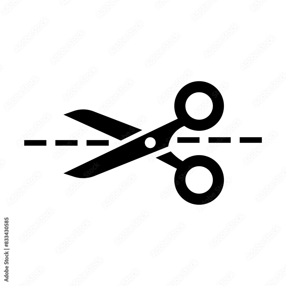 Cut lines with scissors. Scissors icons set. Scissors for cutting ...