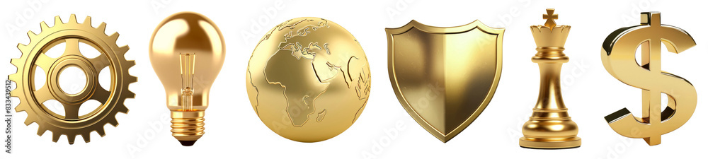 3D gold icon png on transparent background Stock Illustration | Adobe Stock