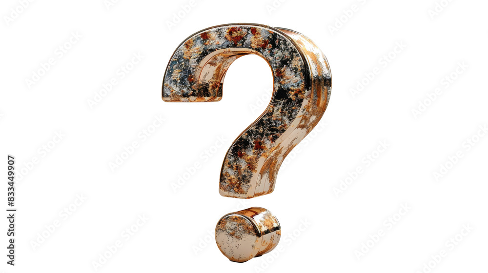 3D question mark symbol cut out on PNG transparent background Stock ...