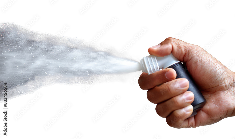 Hand using white spray cut out on .PNG transparent background Stock ...