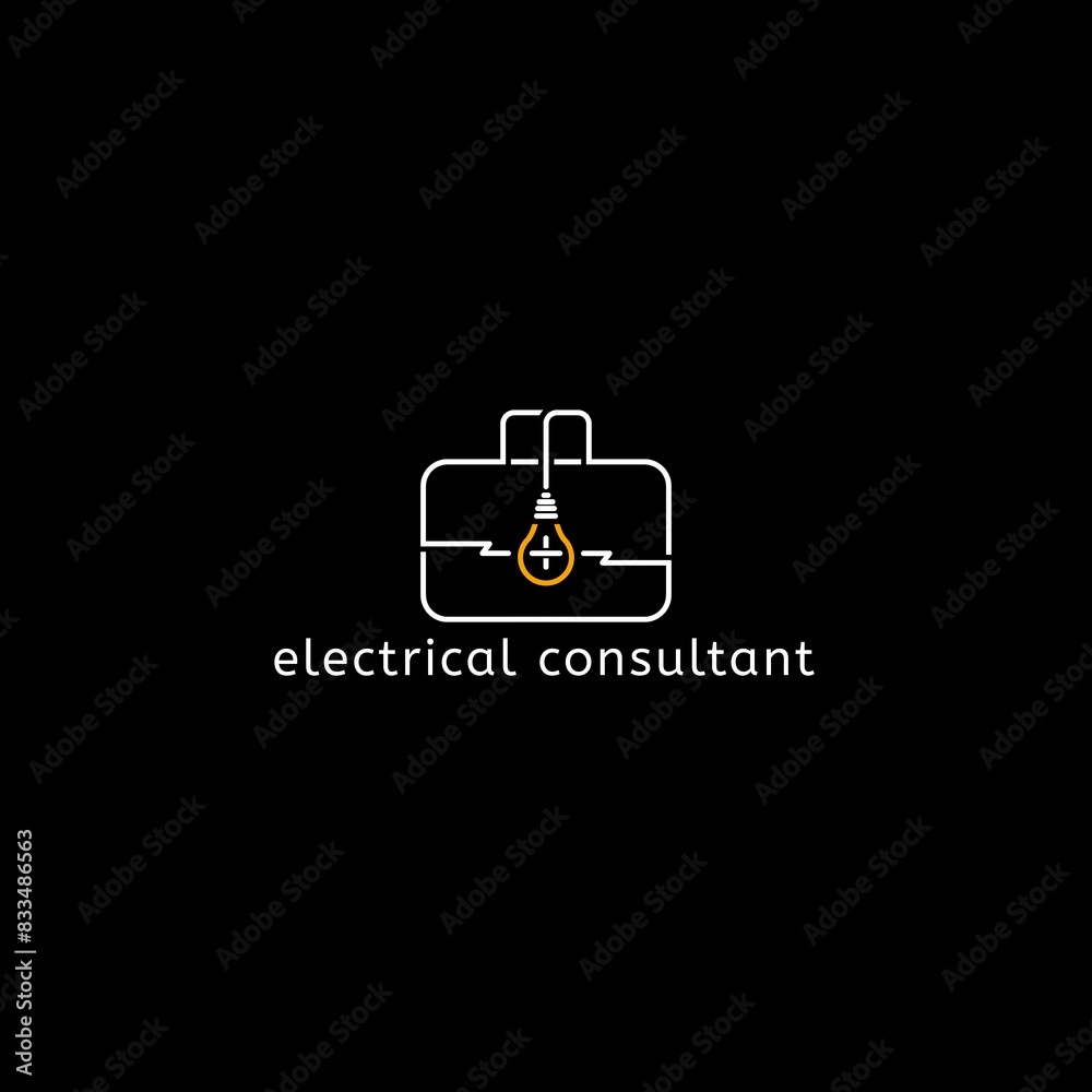 illustration of an electrical consultant logo with cables forming a ...