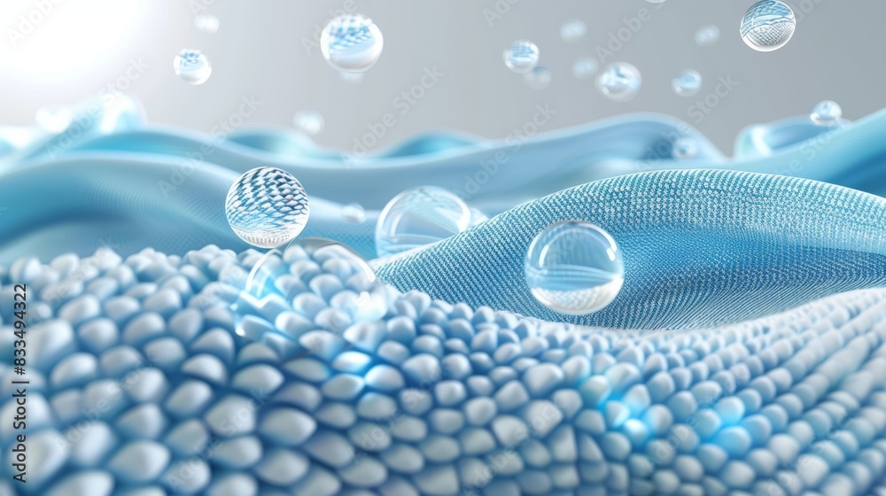 Water Droplets Rolling off a Smooth Water-Repellent Fabric, Showing ...