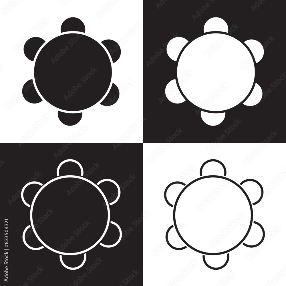 Table Seating Arrangement Icons for an Event - Clipart Outline ...