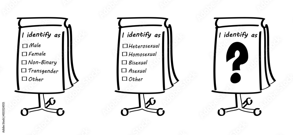 Check box, fill in gender list: male, female, non-binary or transgender ...