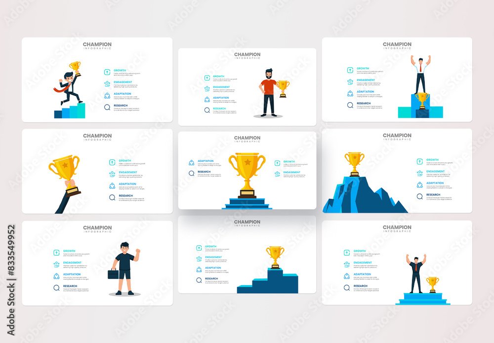 Champion Winner Cup Infographic Layout Stock Template | Adobe Stock