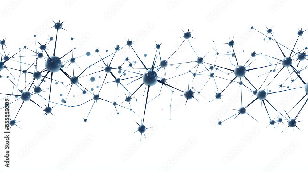 Neural network concept. connected cells with links isolated on white ...