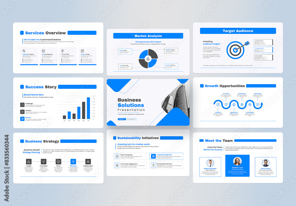Business Solution Presentation Template Stock Template | Adobe Stock