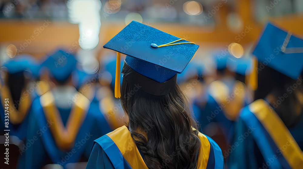 Student cap, graduation cap, diploma, banner: a triumphant celebration ...