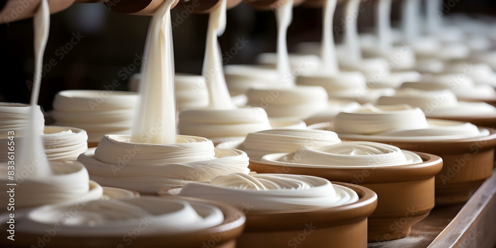 Closeup of wool being spun into yarn using traditional technique for ...