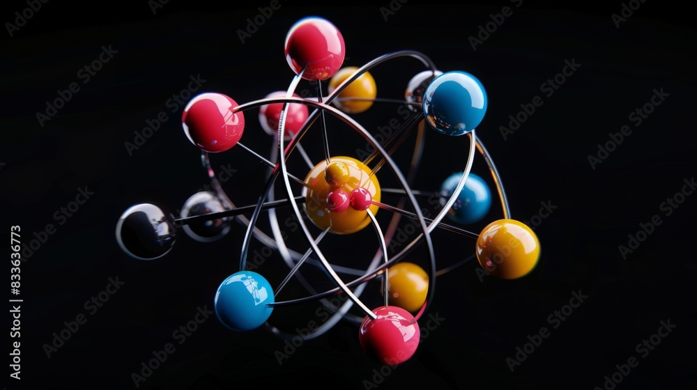 Lead atom: Show the structure of a lead atom, with 82 protons, 125 ...