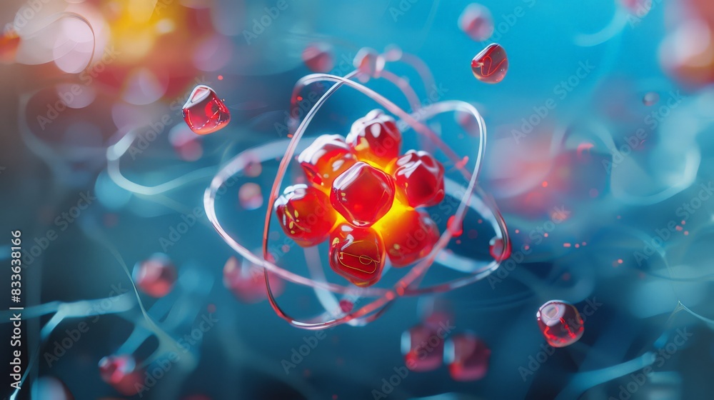 Potassium atom: Illustrate a potassium atom, detailing its 19 protons, 20 neutrons, and 19 ...