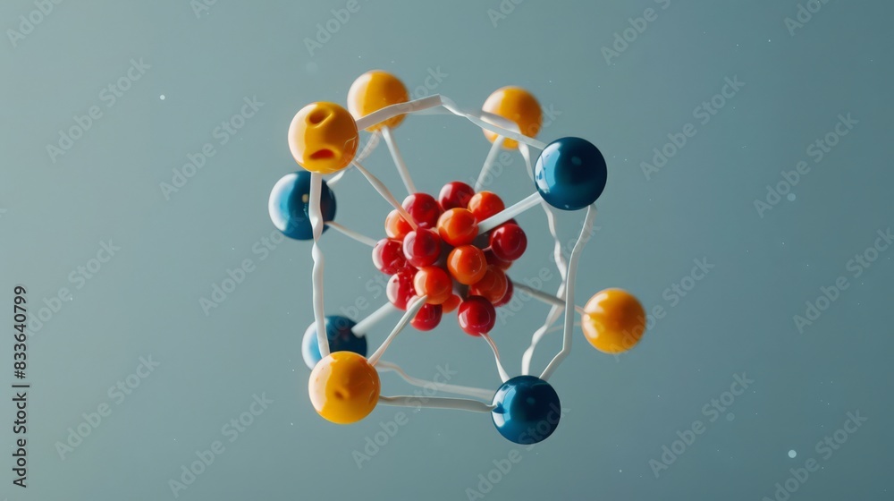 Uranium atom: Show the complex structure of a uranium atom, with its 92 ...