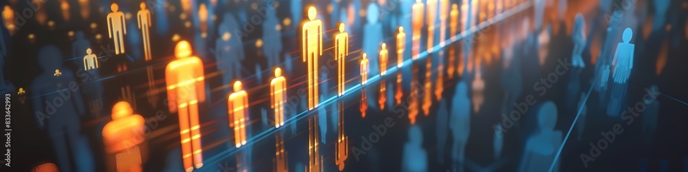 A vibrant bar graph with a sharp, neon-colored spike representing a ...