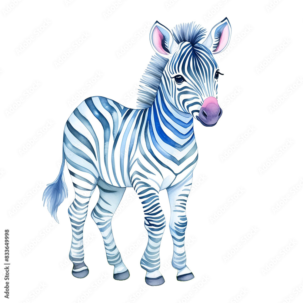 Cute watercolor illustration of a little zebra, Baby zebra PNG, Zebra ...