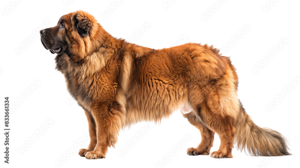 Tibetan Mastiff dog standing, side view, isolated on transparent ...
