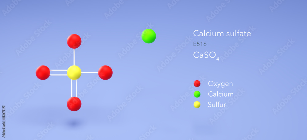 calcium sulfate molecule, molecular structures, acidity regulators e516 ...