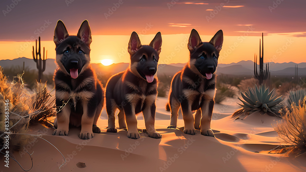 "Desert Dawn Discoverers" As the first light of dawn paints the vast ...
