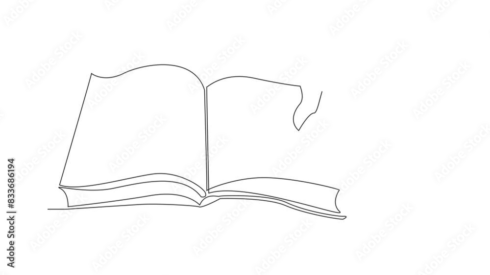 Animated self drawing of single continuous line drawing serious girl ...