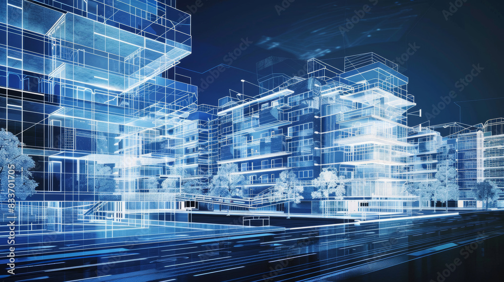 Creating a blueprint for a smart building design, producing an ...