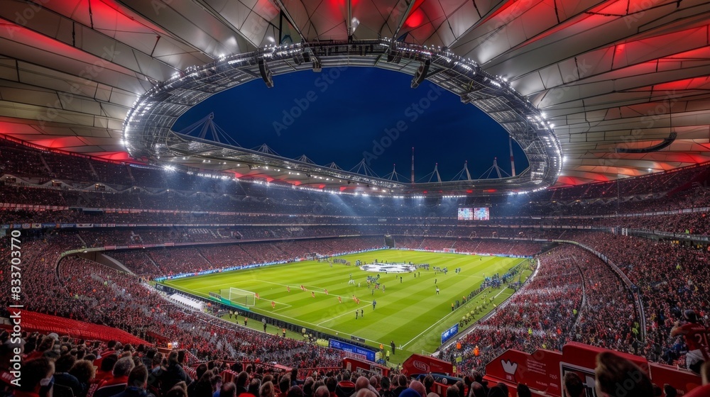 Breathtaking Night Aerial View of Munich's Allianz Arena During Euro ...