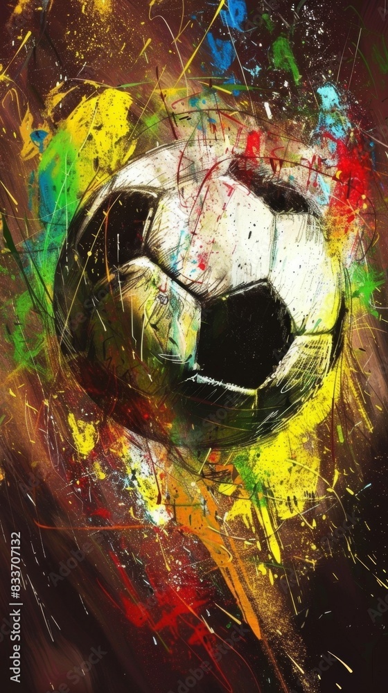 Football field, the moment a football is kicked into the goal, close-up ...