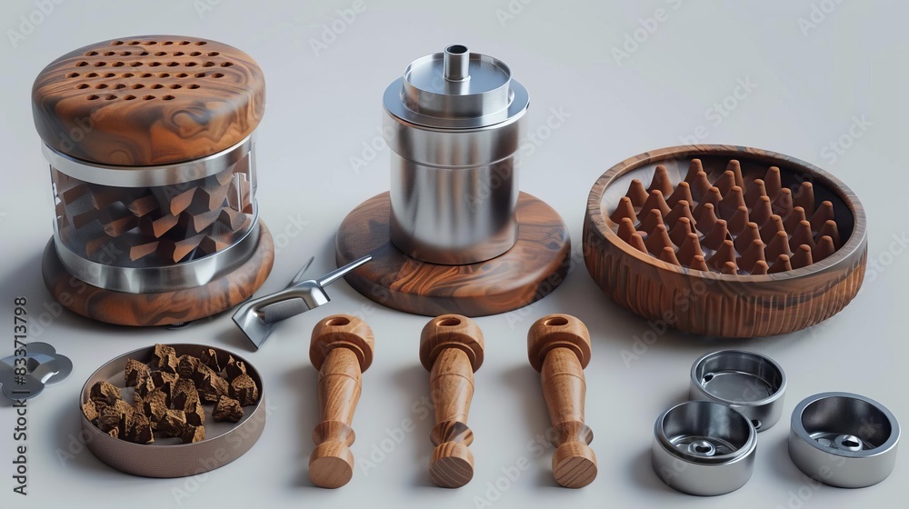 3D model of Shisha tobacco grinders and molding tools for optimal smoke ...
