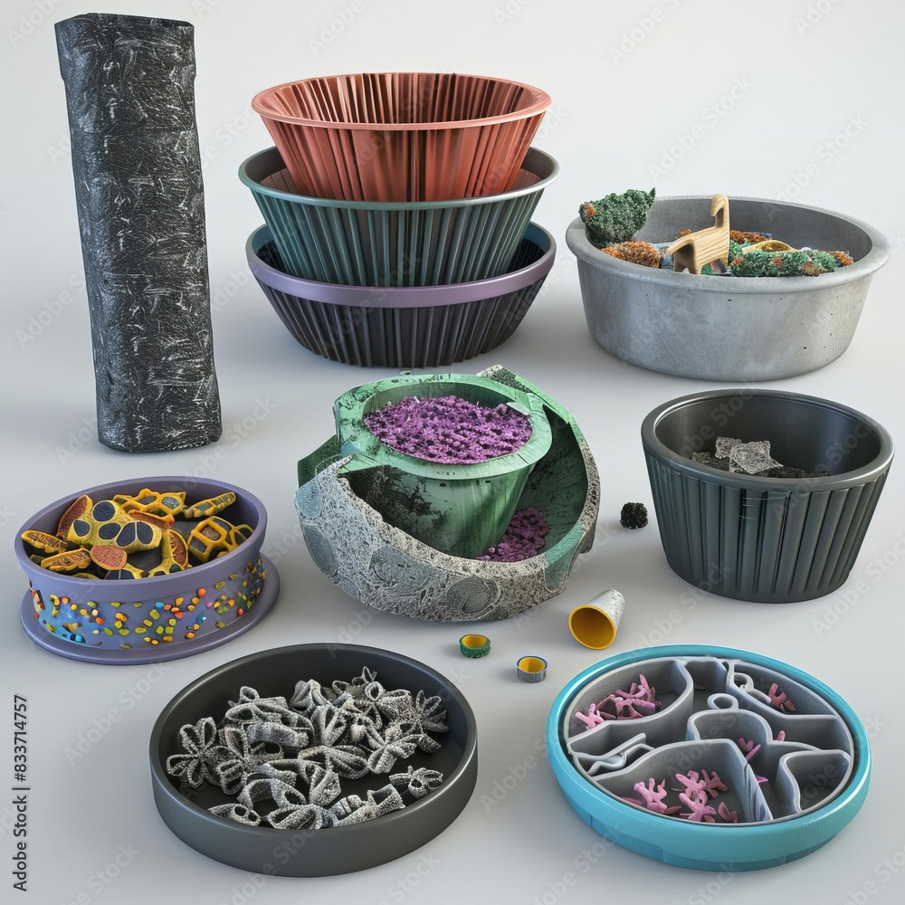 3D model of Sustainable and biodegradable litters from recycled ...