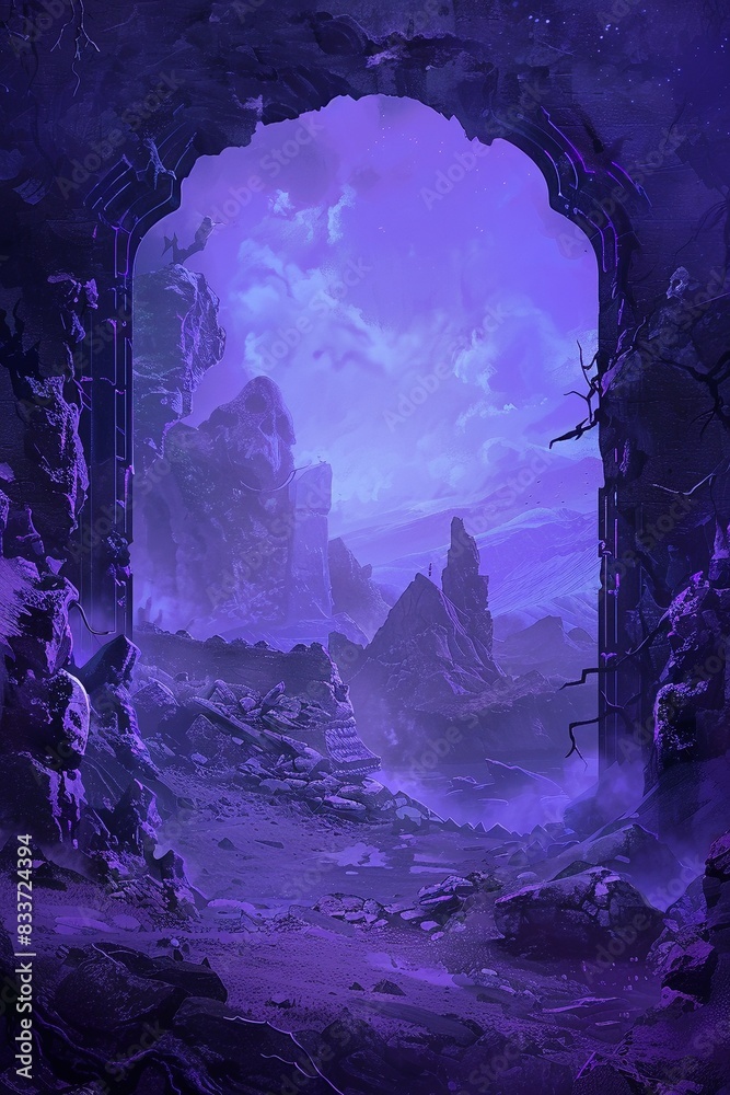 Enchanting yet menacing, this cartoon-style RPG card background ...