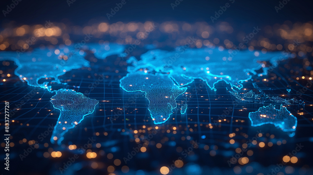 World dot map with India highlighted showing sphere of influence. Stock ...