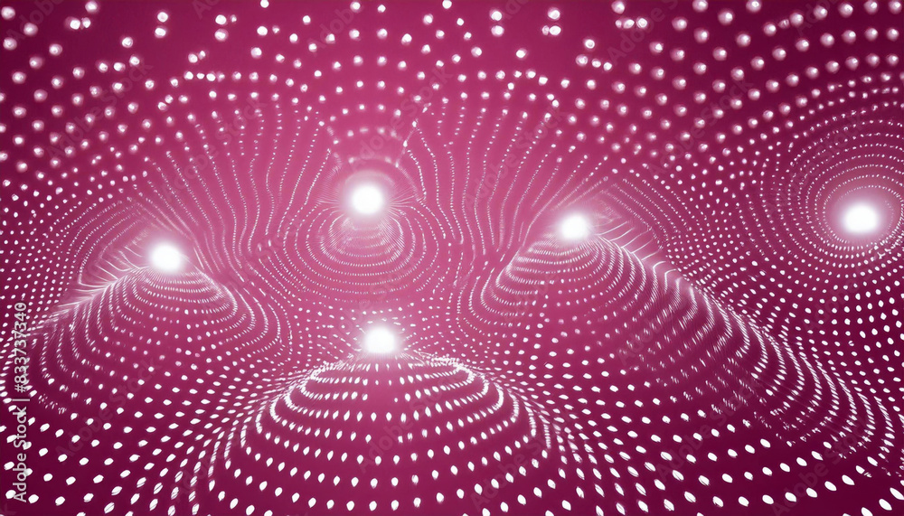 A series of white dots form concentric circles that create an optical ...
