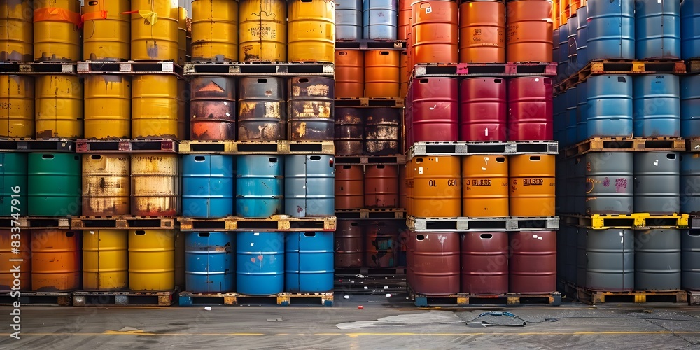 Symbolism of Stacked Oil Barrels and Chemical Drums in Large-Scale ...
