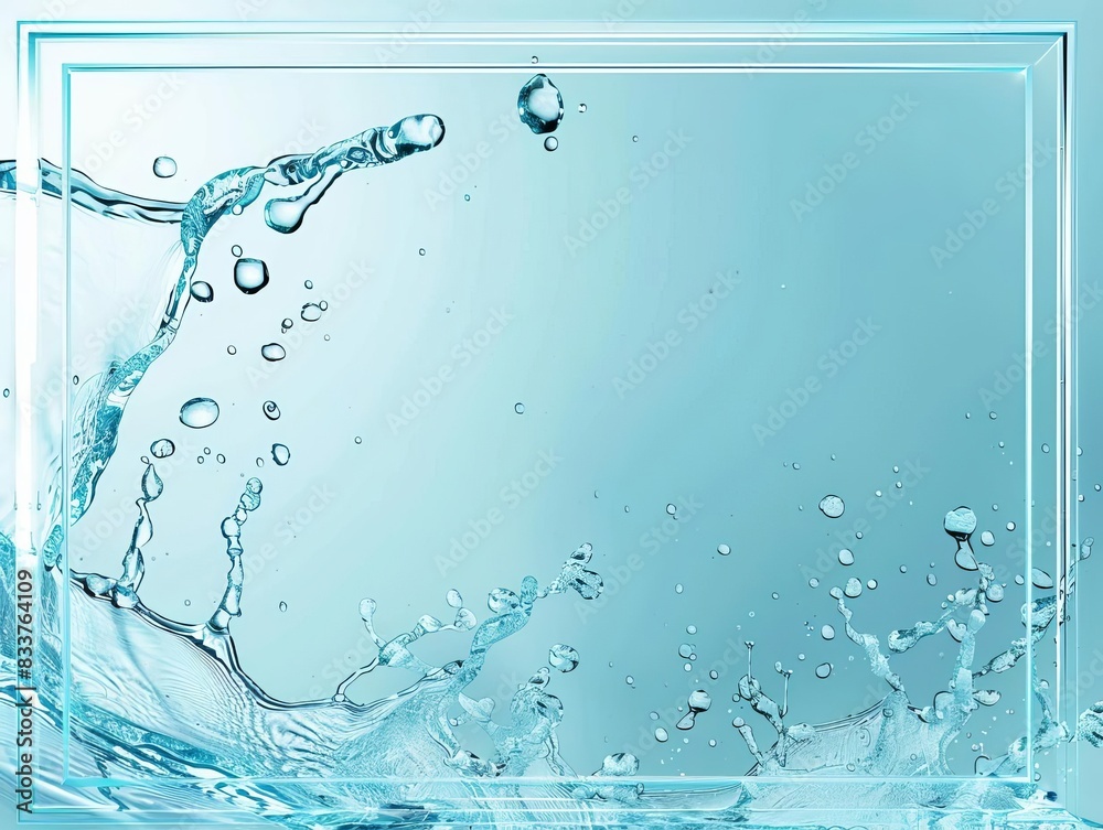 Aqua Template A rectangular aqua blue frame with thin silver borders ...