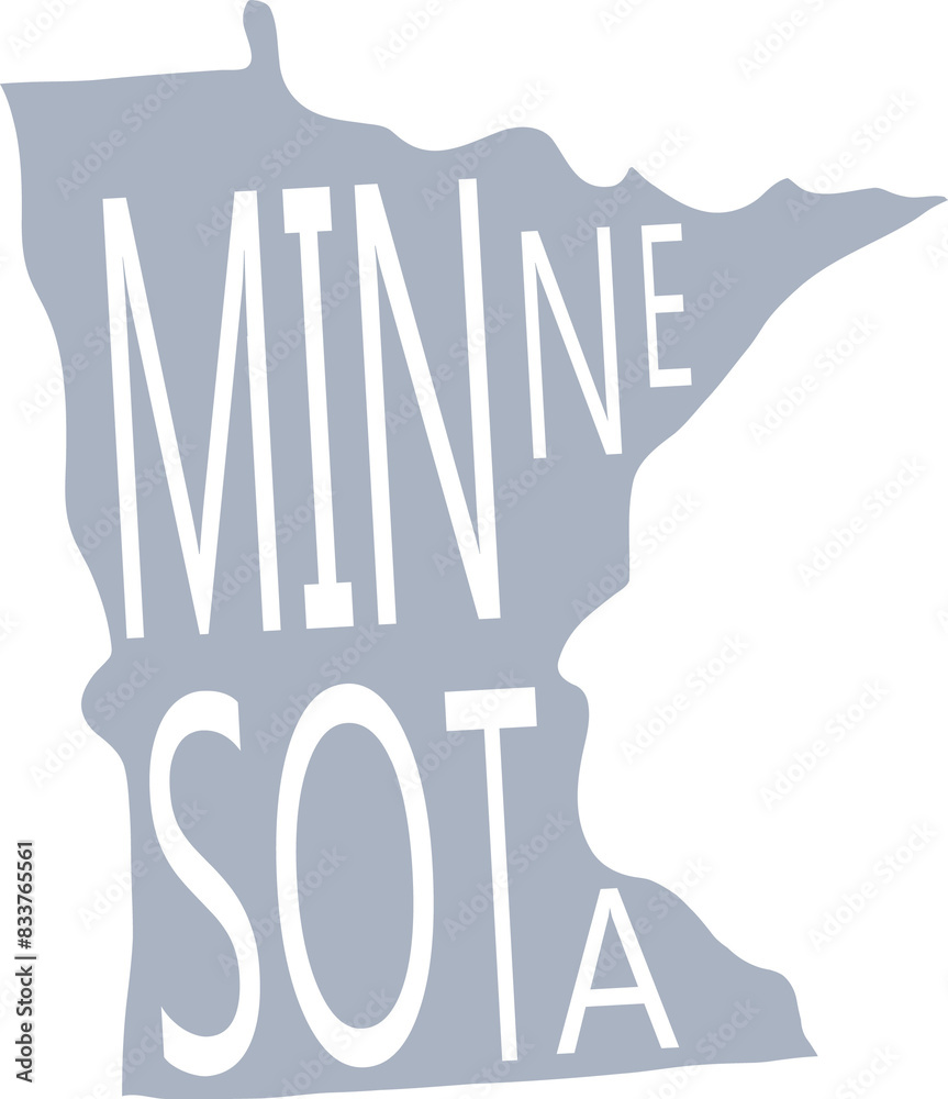 solid drawing of minnesota state map. Stock Illustration | Adobe Stock