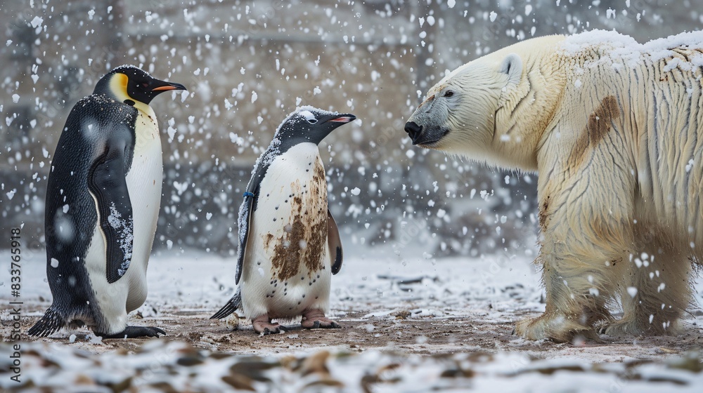 Generate a mid-journey image illustrating the unlikely companionship of ...