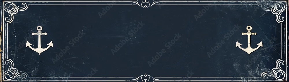 Navy Template A rectangular navy blue frame with white lines and anchor ...