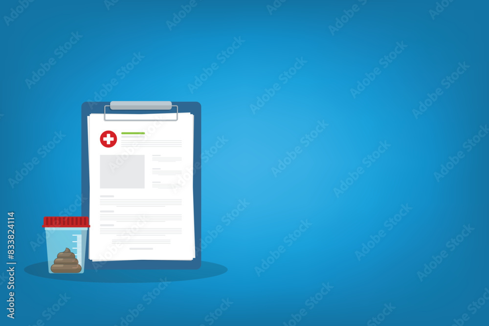 Stool analysis. Stool test feces icon. Stool sample in a plastic box ...