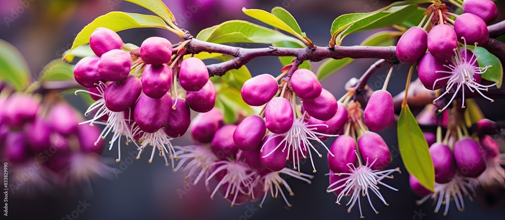 Syzygium cumini, commonly known as jamun fruit tree, showcasing its ...