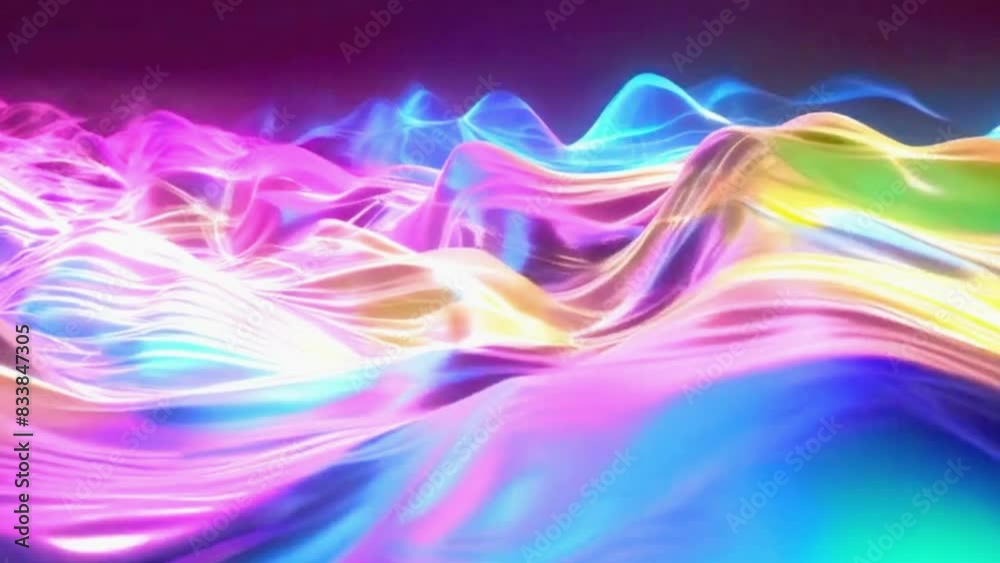 Holographic Liquid waves that split into multiple colors as they move ...