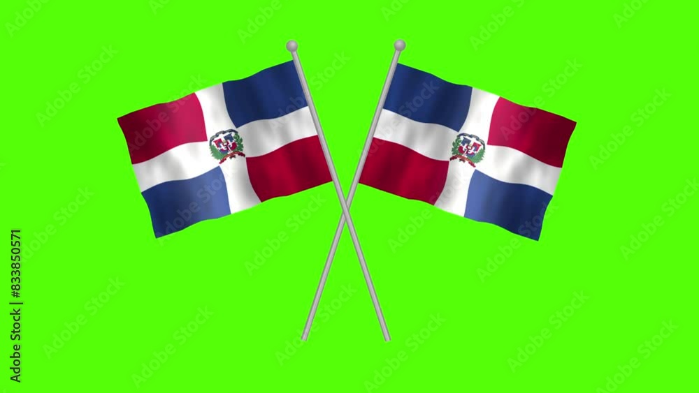 Video Stock Flag of Dominican Republic, Cross table Flag of Dominican ...