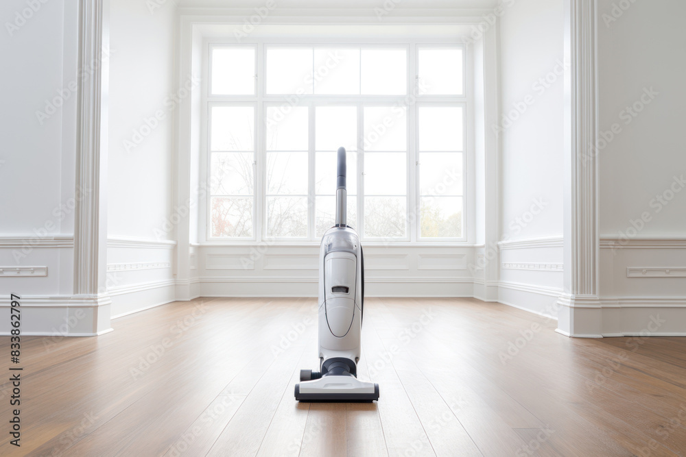 A traditional upright vacuum cleaner standing proudly in the corner of ...