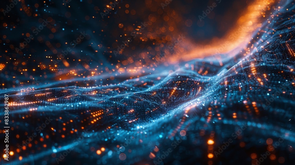 ภาพประกอบสต็อก Sci-Fi Data Streams, Futuristic data stream ...