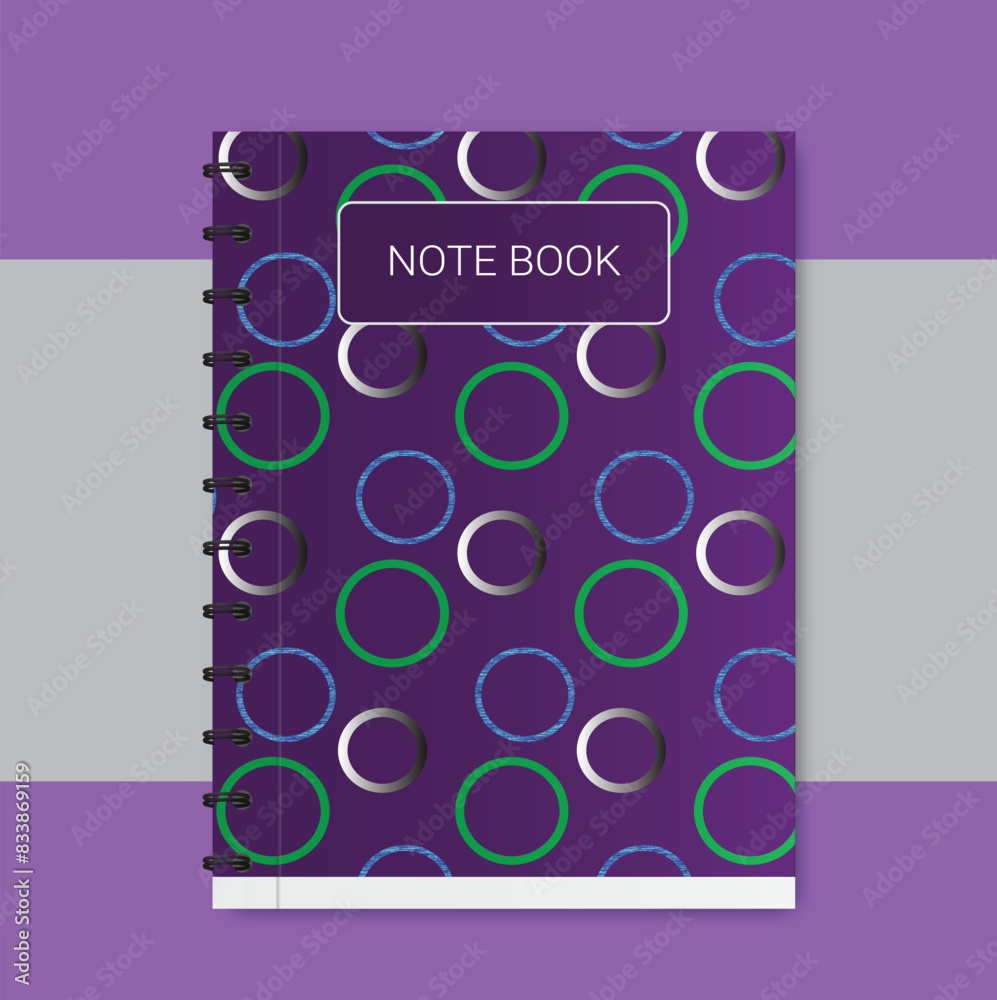 premium vector notebook cover design with free EPS mock-up book cover ...