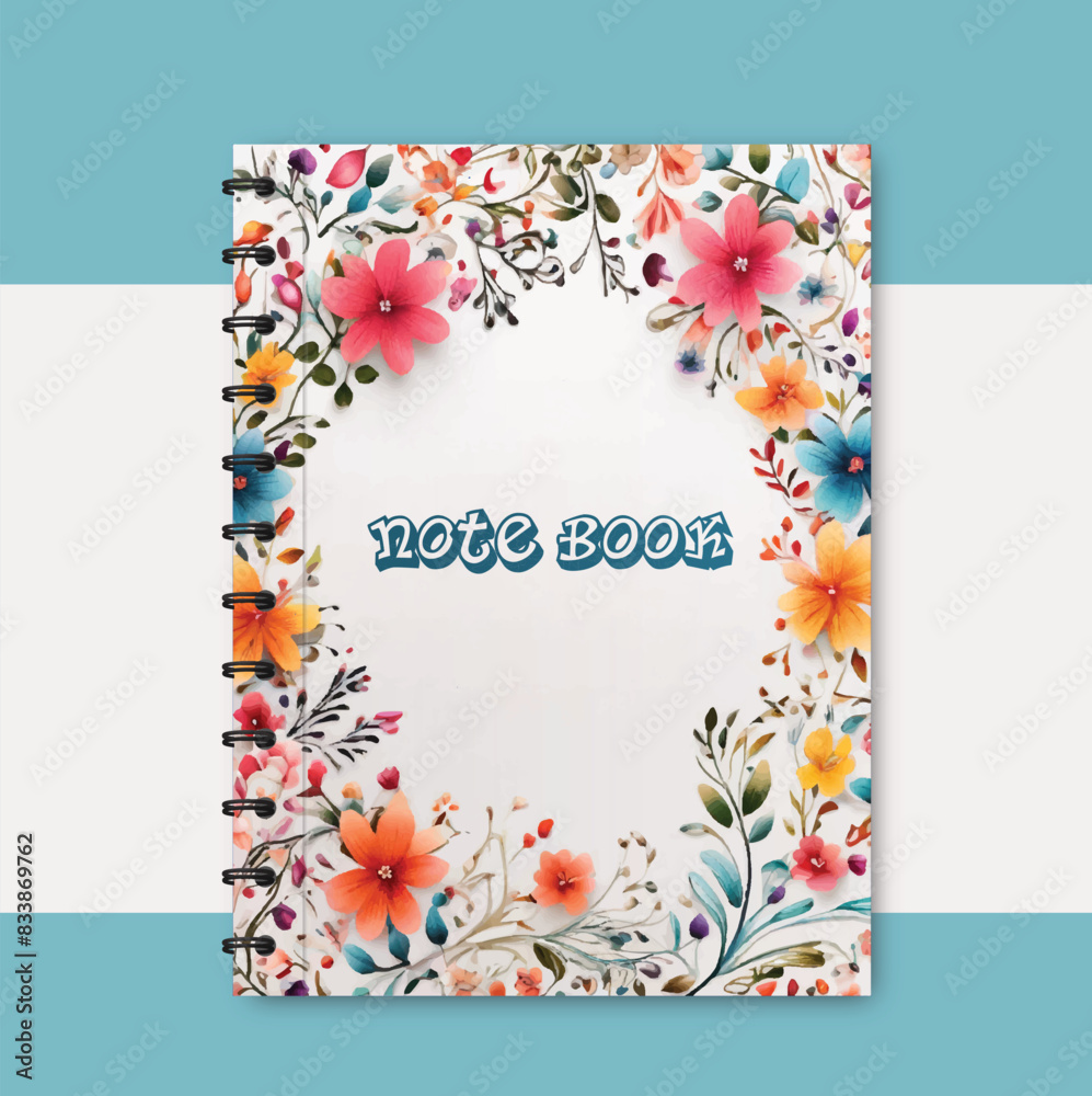 premium vector notebook cover design with free EPS mock-up book cover ...