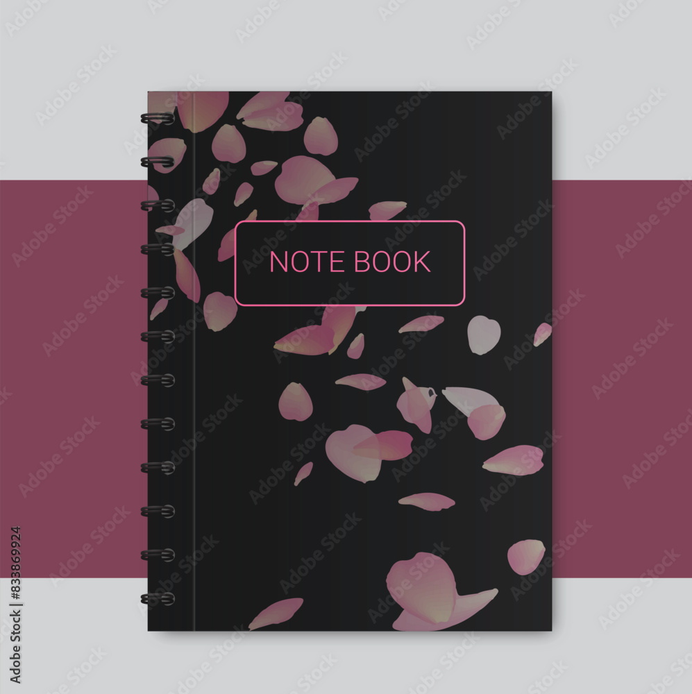 premium vector notebook cover design with free EPS mock-up book cover ...