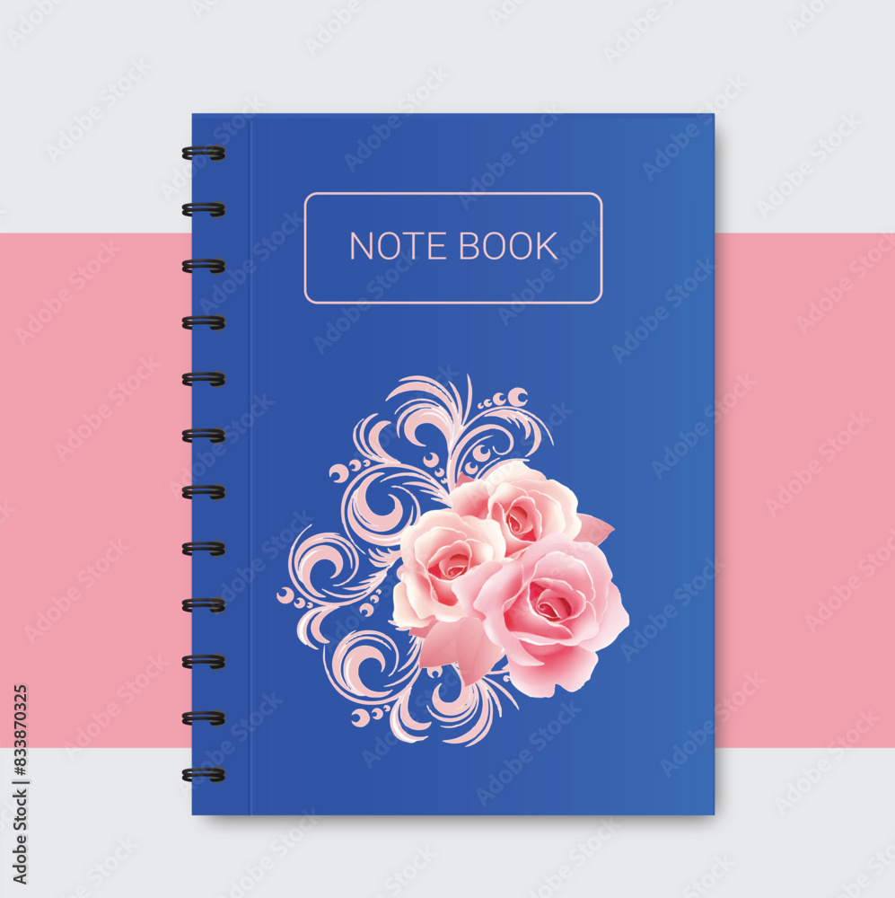 premium vector notebook cover design with free EPS mock-up book cover ...
