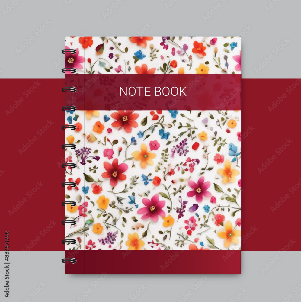 premium vector notebook cover design with free EPS mock-up book cover ...